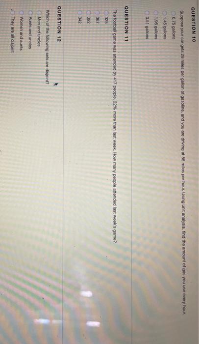 Solved QUESTION 10 Suppose your cargots 28 miles per gallon | Chegg.com