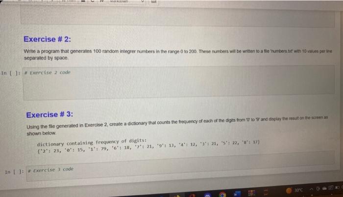 Solved Exercise \#2: Write a program that generates 100 | Chegg.com