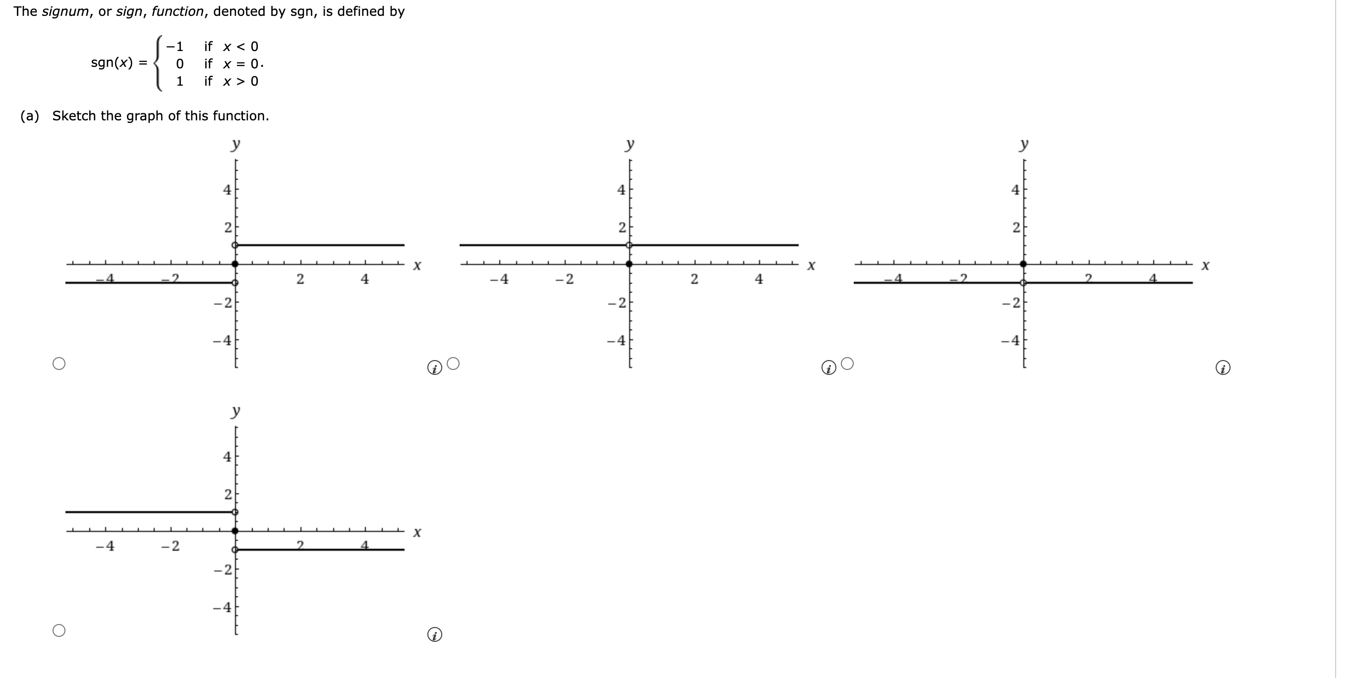 Solved The signum, or sign, function, denoted by sgn, ﻿is | Chegg.com
