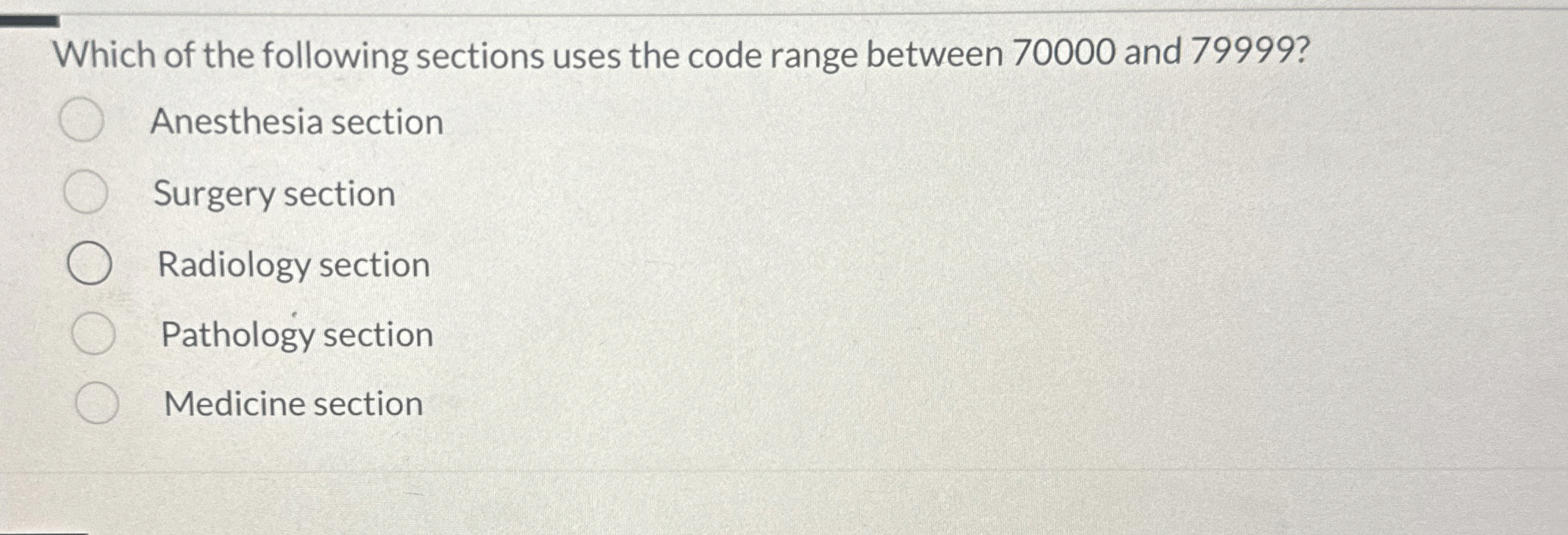 Solved Which of the following sections uses the code range | Chegg.com
