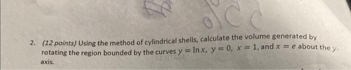 Solved 2. (12 points) Using the method of cylindrical | Chegg.com