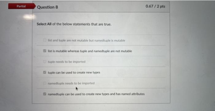 Solved Select All of the below statements that are true. | Chegg.com