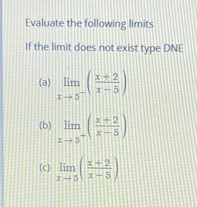 Solved If the limit does not exist type DNE (a) | Chegg.com