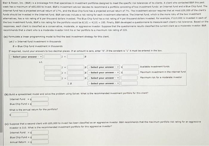 Solved recommends that a client who is a moderate investor | Chegg.com