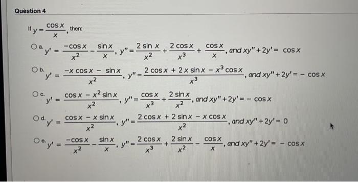Solved If y=Axcos(lnx)+Bxsin(lnx), then | Chegg.com