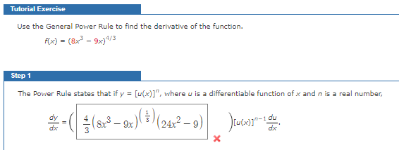 Solved Tutorial ExerciseUse the General Power Rule to find | Chegg.com Solved Tutorial ExerciseUse the General Power Rule to find | Chegg.com