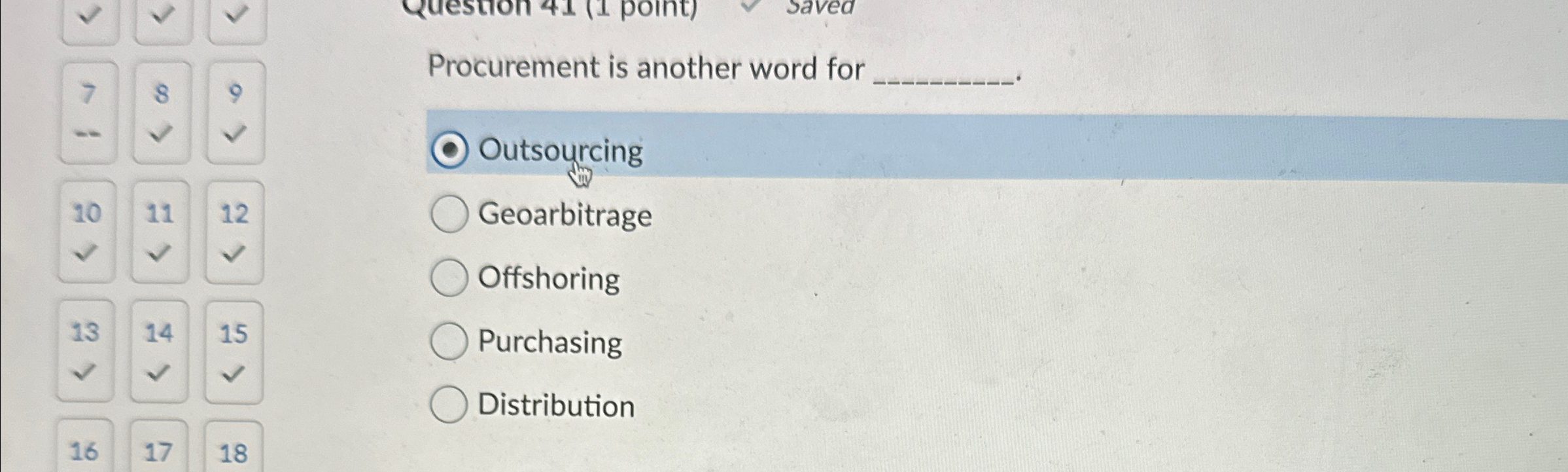 Solved Procurement is another word for | Chegg.com