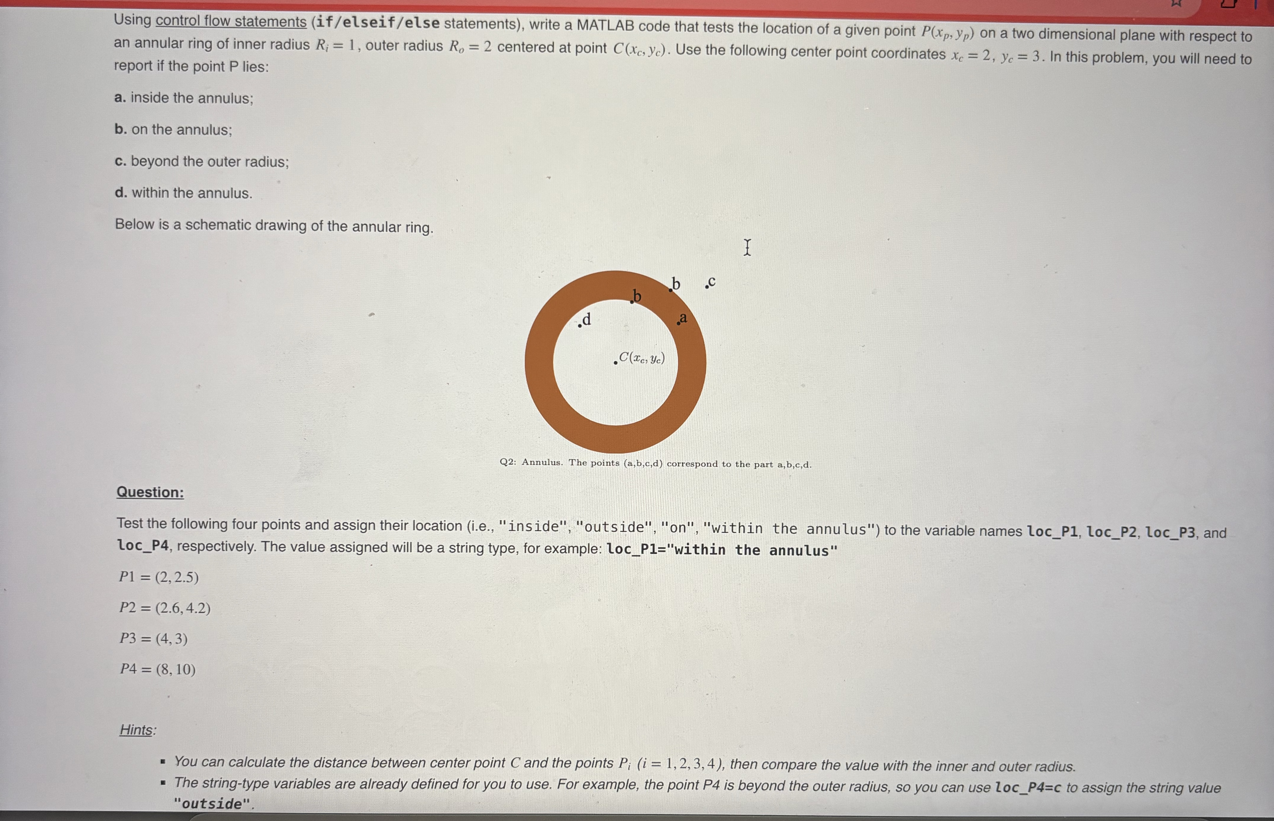 Solved Using control flow statements (if/elseif/else | Chegg.com