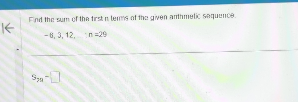 Solved Find the sum of the first n ﻿terms of the given | Chegg.com