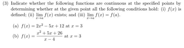 Solved (3) Indicate whether the following functions are | Chegg.com
