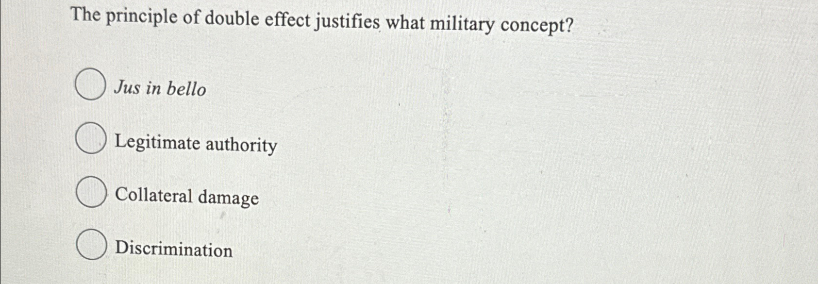 Solved The principle of double effect justifies what | Chegg.com