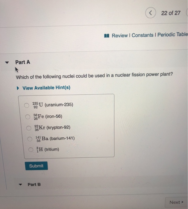 Solved (C) 22 of 27 M Review | Constants 1 Periodic Table | Chegg.com