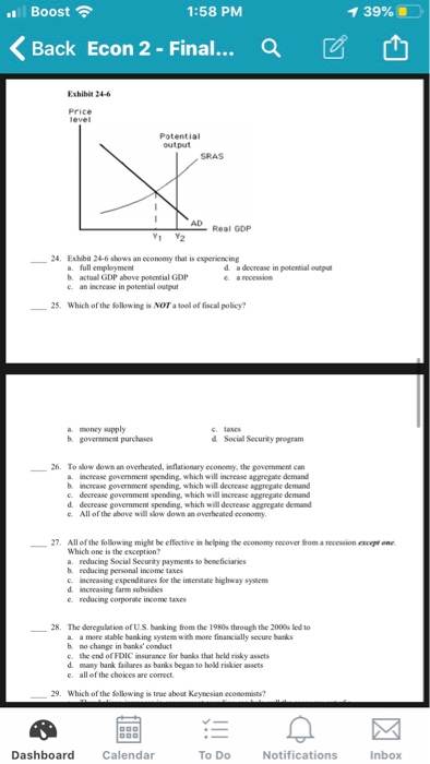 Solved Boost ? 1 39% 1:58 PM Back Econ 2 - Final... Exhibit | Chegg.com