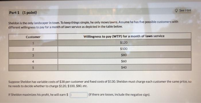 Solved See Hint Part 1 (1 point) Sheldon is the only | Chegg.com