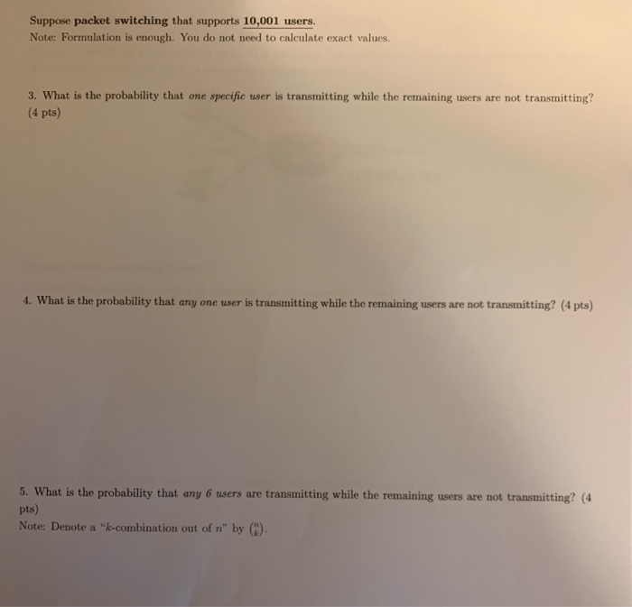Solved Packet Switching vs. Circuit Switching (20 pts) There | Chegg.com