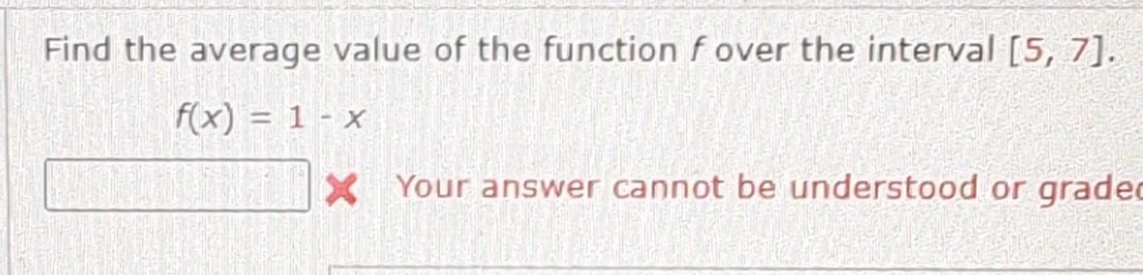Solved Find the average value of the function \\( f \\) over | Chegg.com