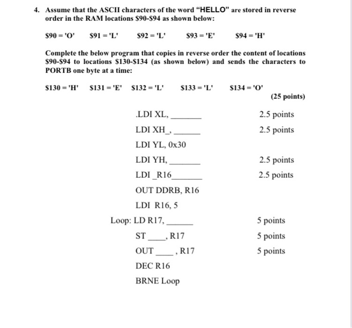 Solved 4. Assume that the ASCII characters of the word | Chegg.com