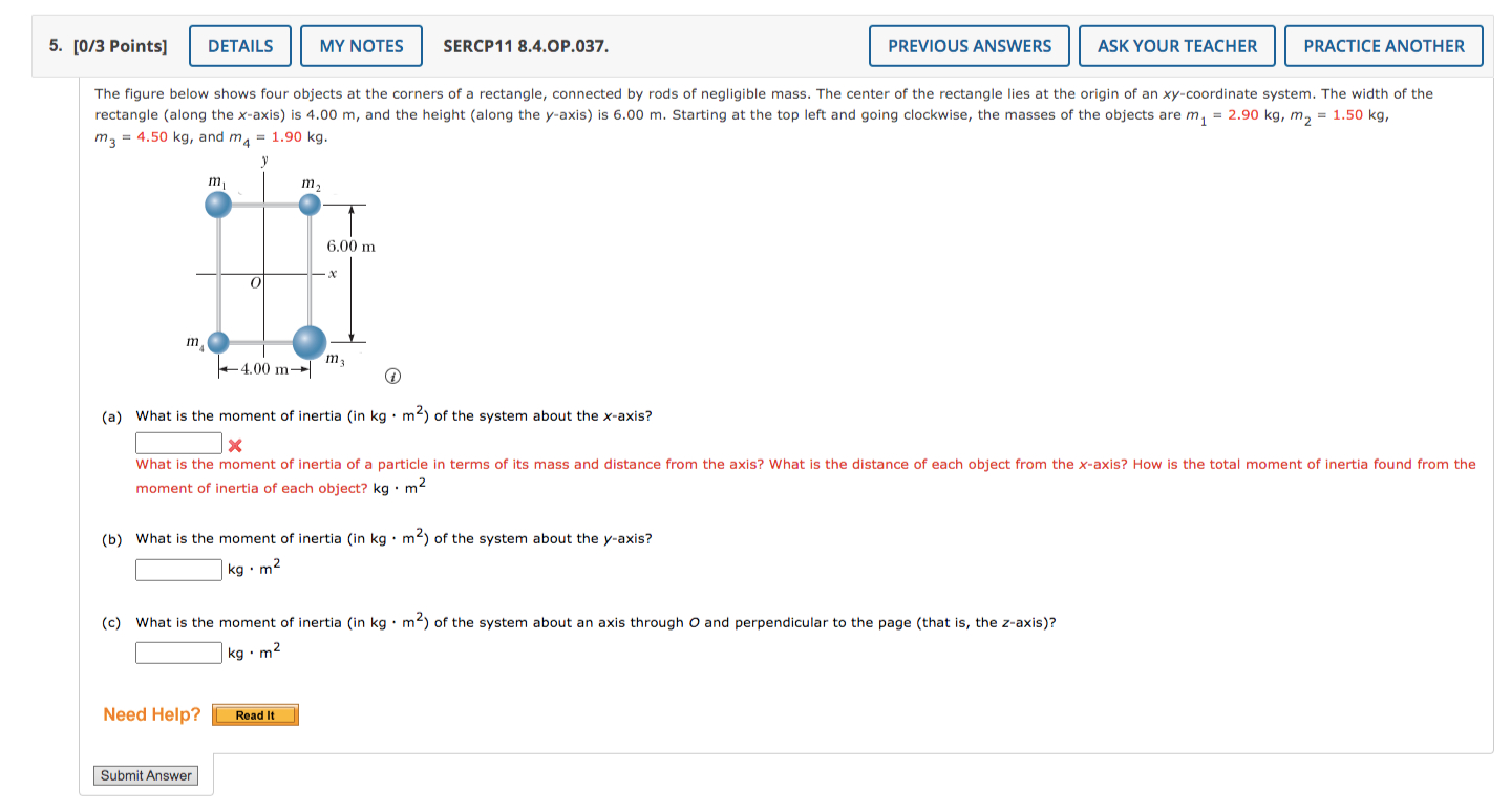 Solved The figure below shows four objects at the corners of | Chegg.com