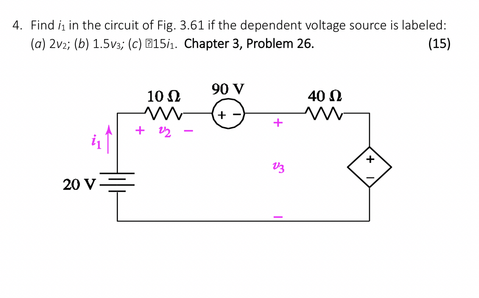 Solved Find i1 ﻿in the circuit of Fig. 3.61 ﻿if the | Chegg.com