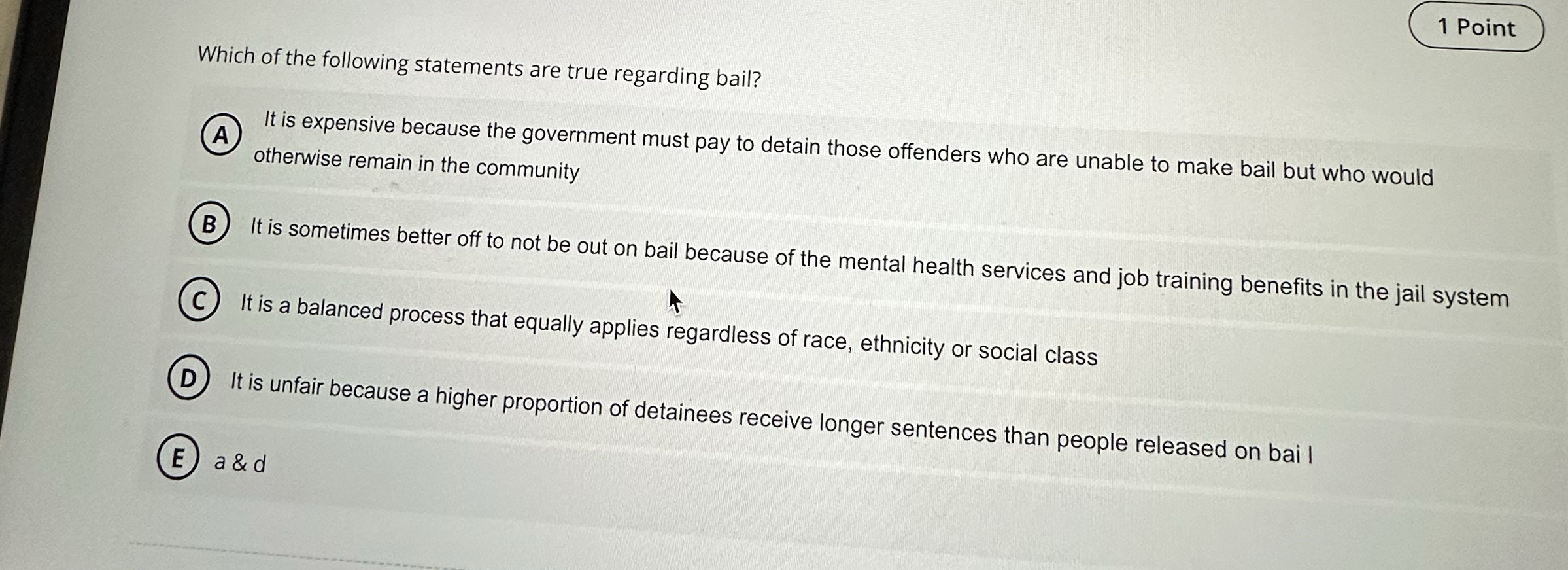 Solved 1 ﻿PointWhich of the following statements are true | Chegg.com