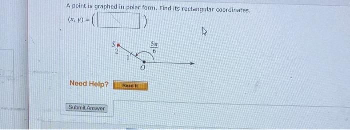 Solved A point is graphed in polar form. Find its | Chegg.com