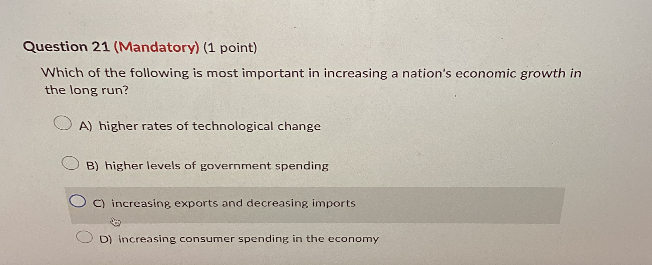 Solved Question 21 (Mandatory) (1 point)Which of the | Chegg.com Solved Question 21 (Mandatory) (1 point)Which of the | Chegg.com