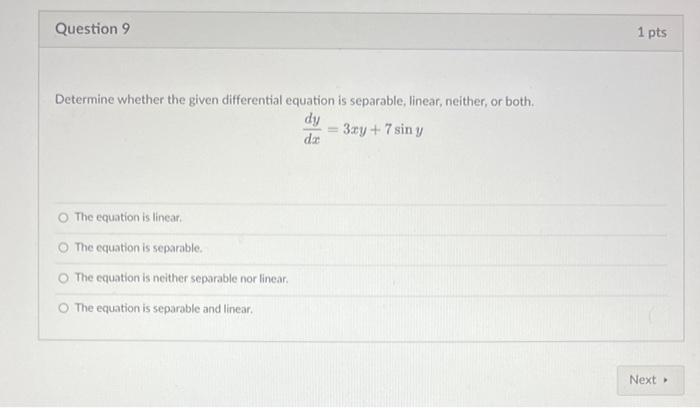 Solved Determine whether the given differential equation is | Chegg.com