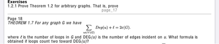 Exercises 1.2.1 Prove Theorem 1.2 for arbitrary | Chegg.com