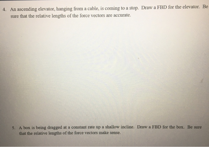 Solved 4. An ascending elevator, hanging from a cable, is | Chegg.com