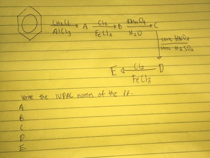 Solved Complete the reaction map given and provide the IUPAC | Chegg.com
