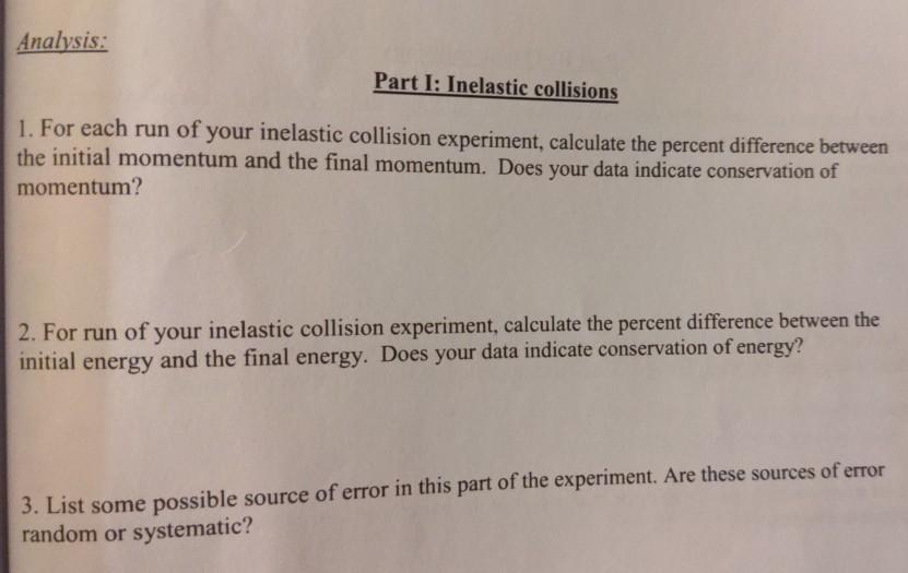 Solved EXPERIMENT 6 - CONSERVATION OF LINEAR MOMENTUM | Chegg.com