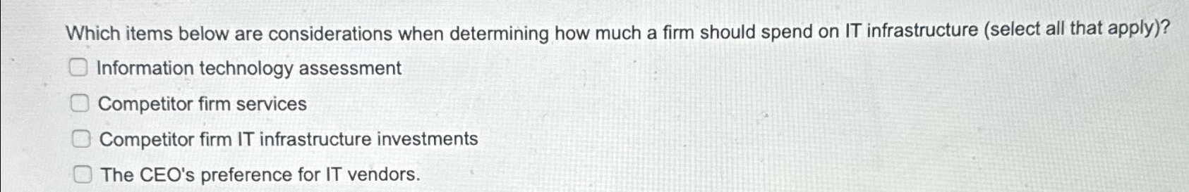 Solved Which items below are considerations when determining | Chegg.com