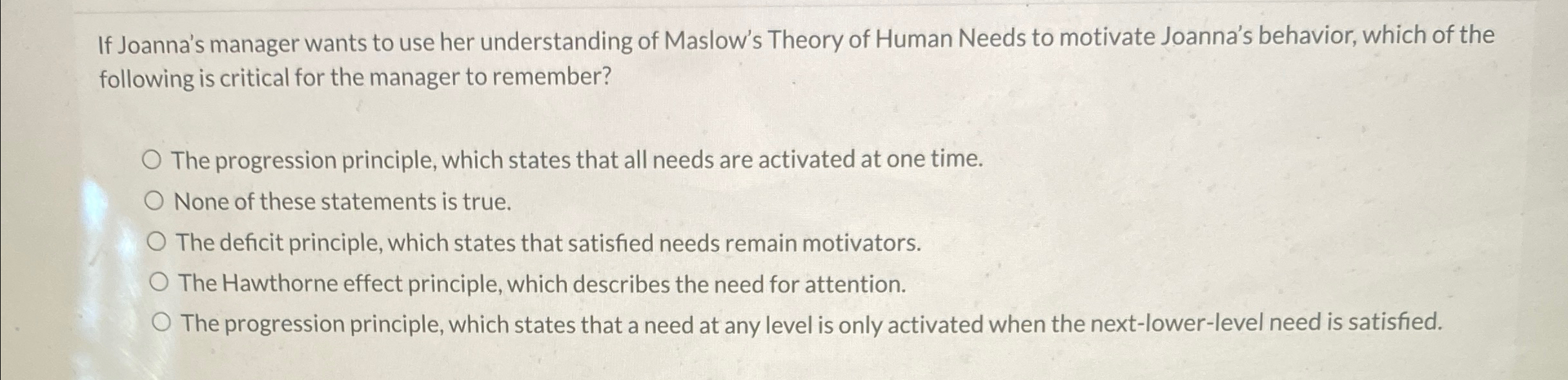Solved If Joanna's manager wants to use her understanding of | Chegg.com