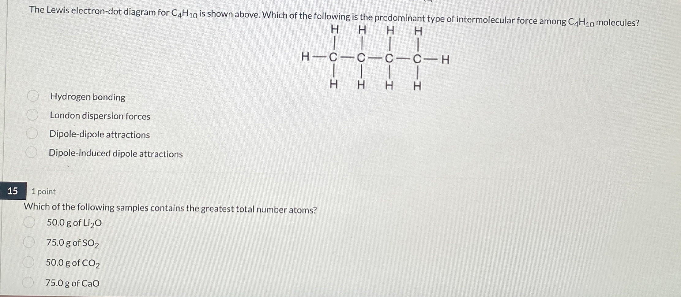 Solved The Lewis electron-dot diagram for C4H10 ﻿is shown | Chegg.com