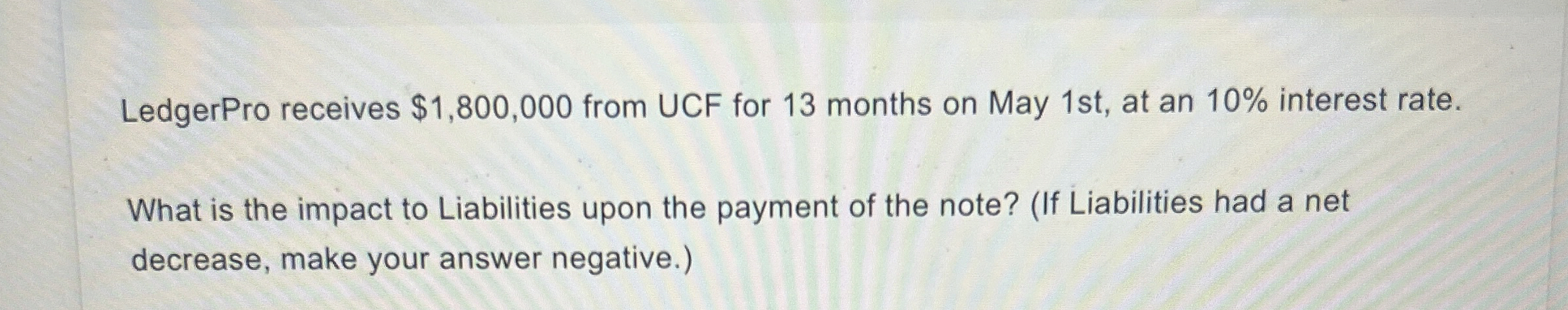 High Quality SOLUTION LedgerPro receives $1,800,000 ﻿from UCF for 13 | Chegg.com