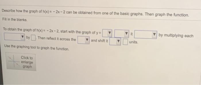 Solved Describe how the graph of h(x) = - 2x - 2 can be | Chegg.com