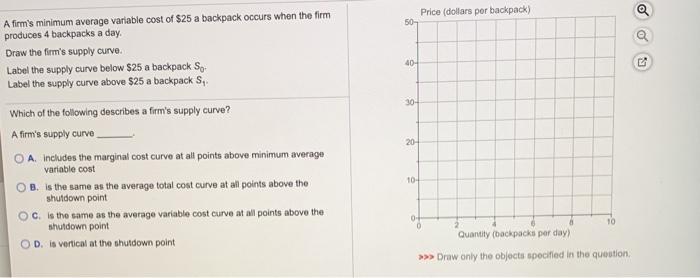Solved Draw the firm's supply curve. Label the supply curve | Chegg.com