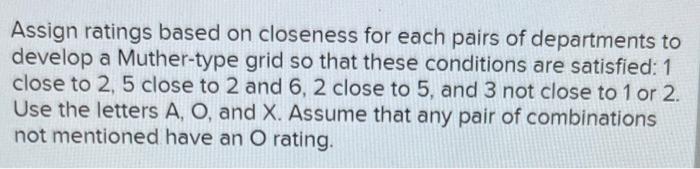Solved Assign ratings based on closeness for each pairs of | Chegg.com