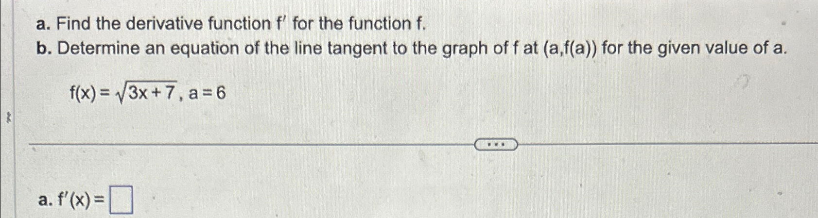 Solved a. ﻿Find the derivative function f' ﻿for the function | Chegg.com