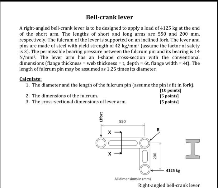 Solved Bell-crank lever A right-angled bell-crank lever is | Chegg.com