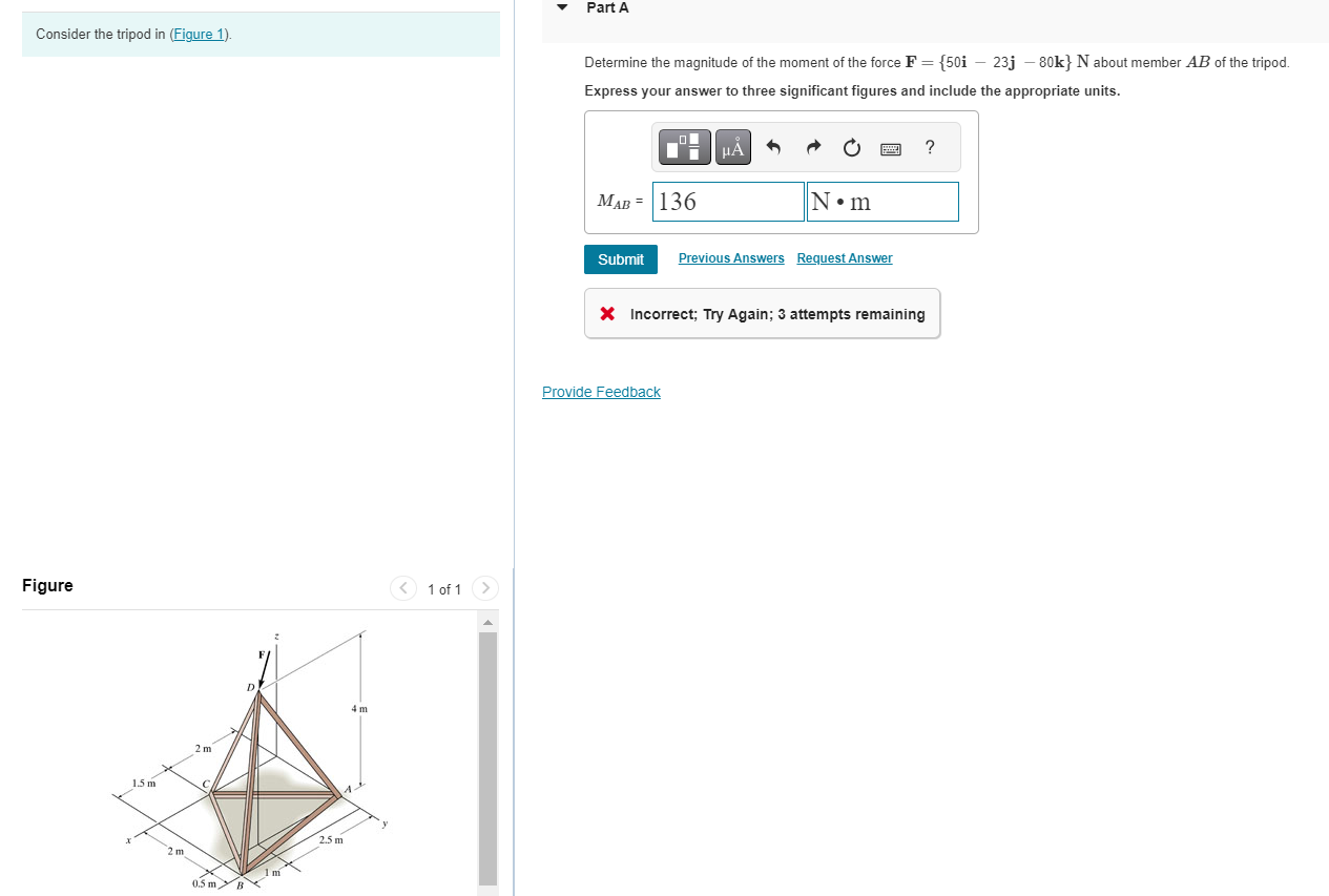 Solved Consider The Tripod In Figure 1 Part Adetermine The
