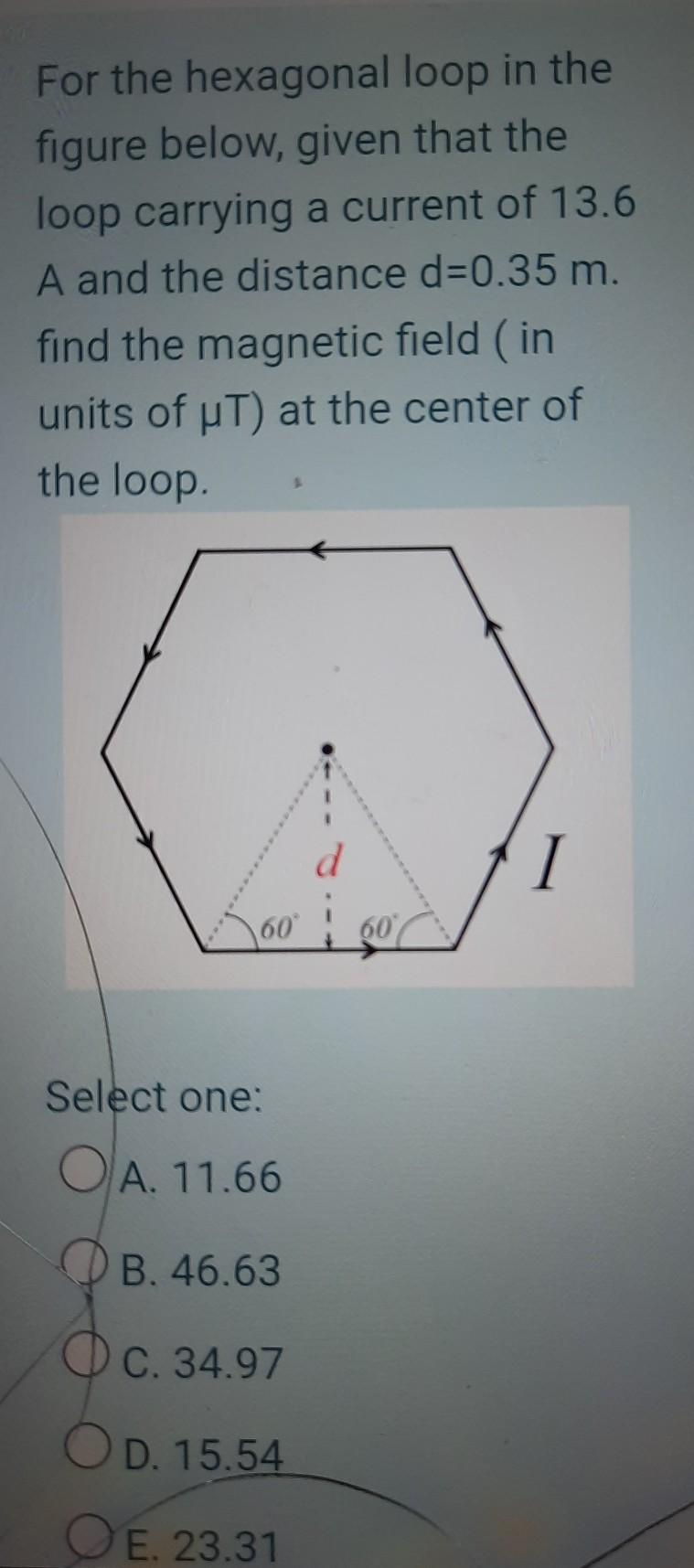 Solved For the hexagonal loop in the figure below, given | Chegg.com