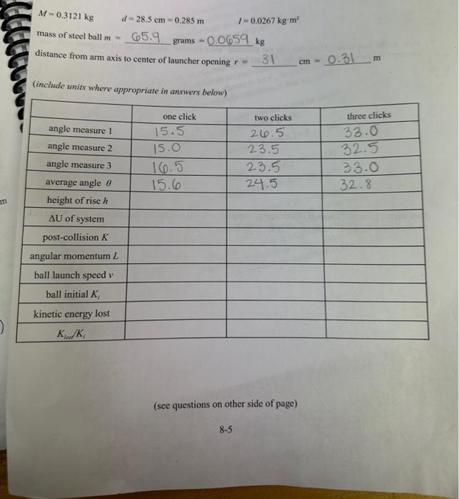 Solved Experiment 8 . The Ballistic Pendulum Purpese To | Chegg.com
