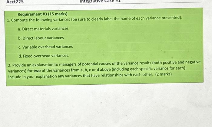 Solved Requirement \#3 (15 marks) 1. Compute the following | Chegg.com