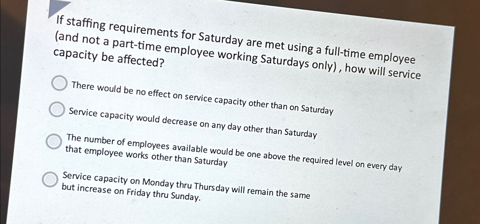 Solved If staffing requirements for Saturday are met using a | Chegg.com