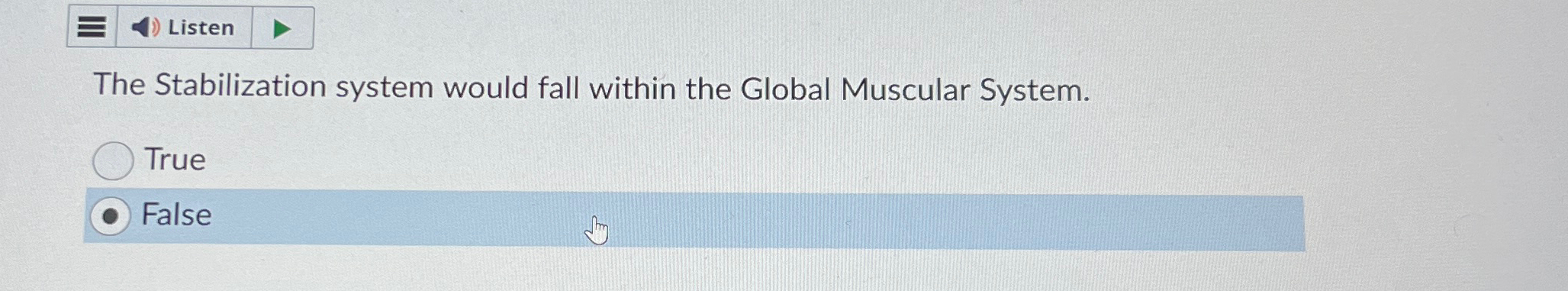 Solved The Stabilization system would fall within the Global | Chegg.com