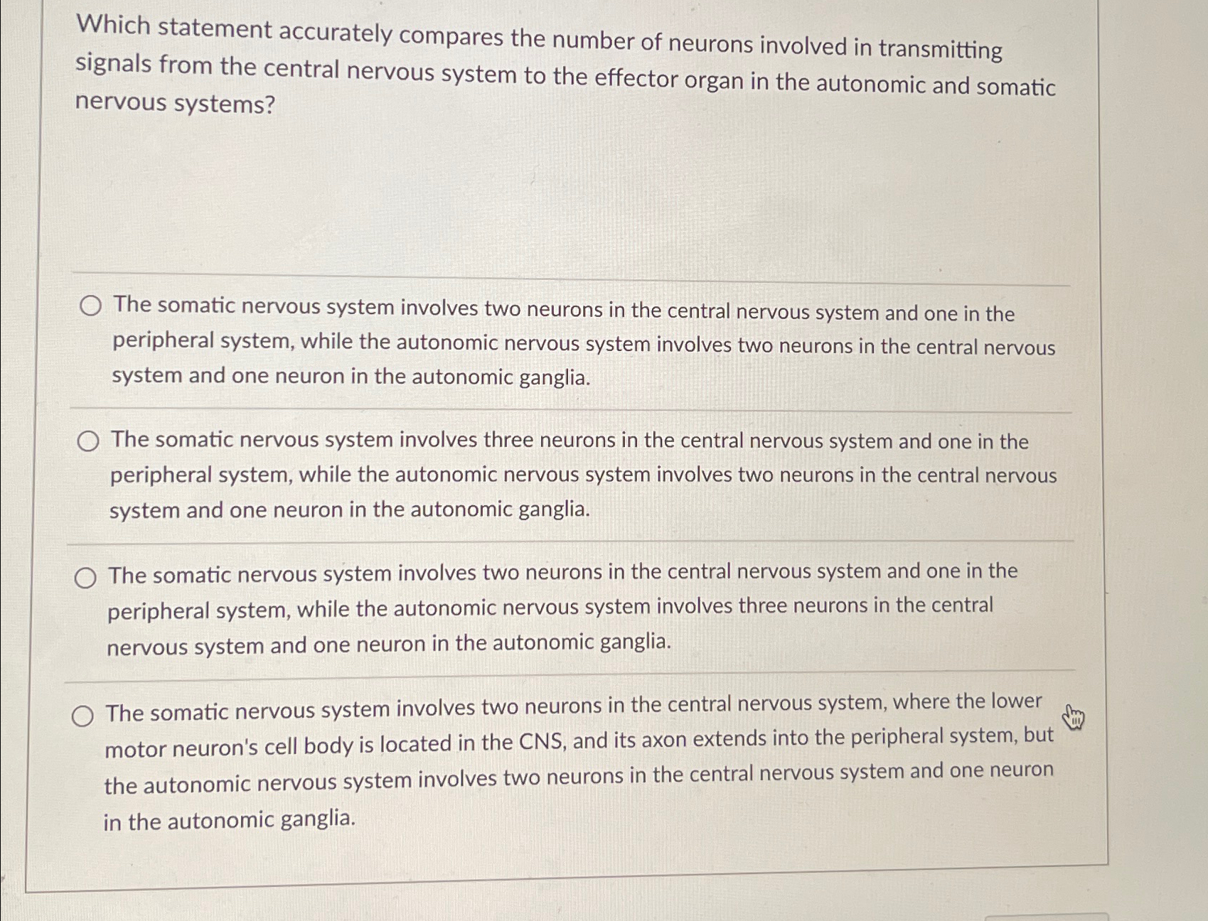 Solved Which statement accurately compares the number of | Chegg.com