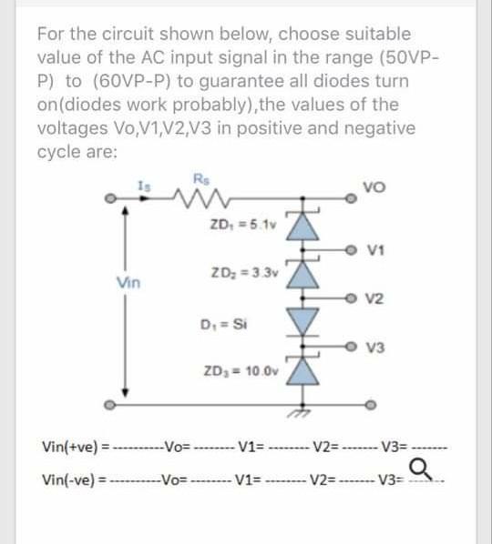 Solved For the circuit shown below, choose suitable value of | Chegg.com