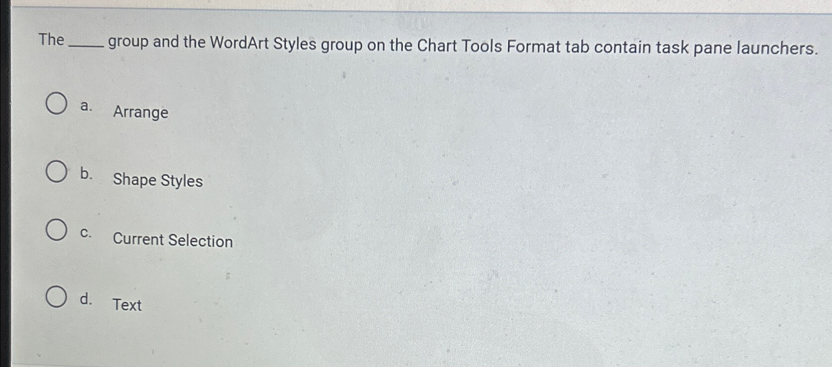 Solved The group and the WordArt Styles group on the Chart | Chegg.com