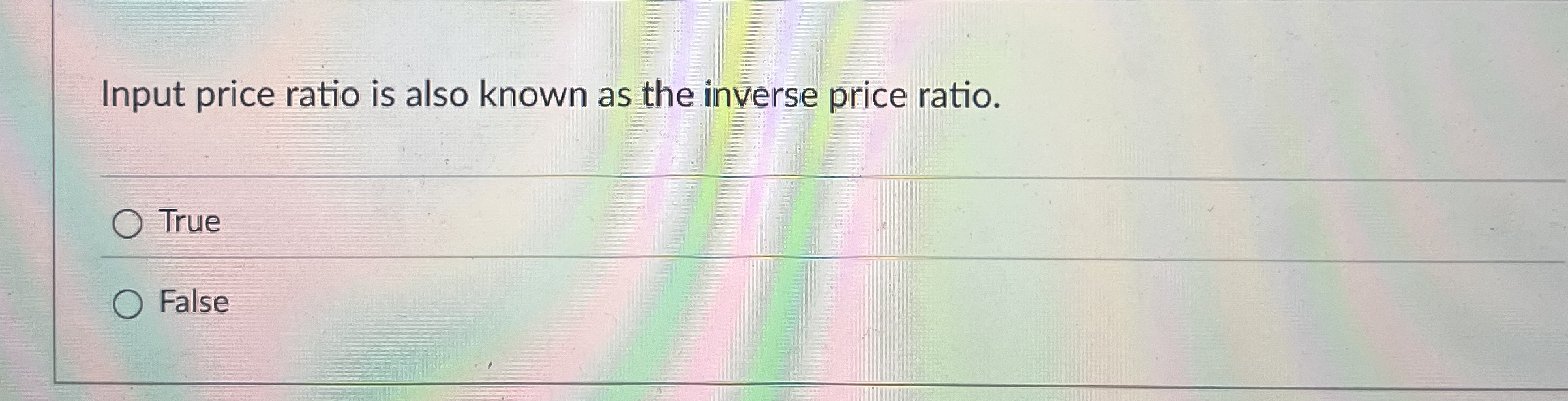 Solved Input price ratio is also known as the inverse price | Chegg.com